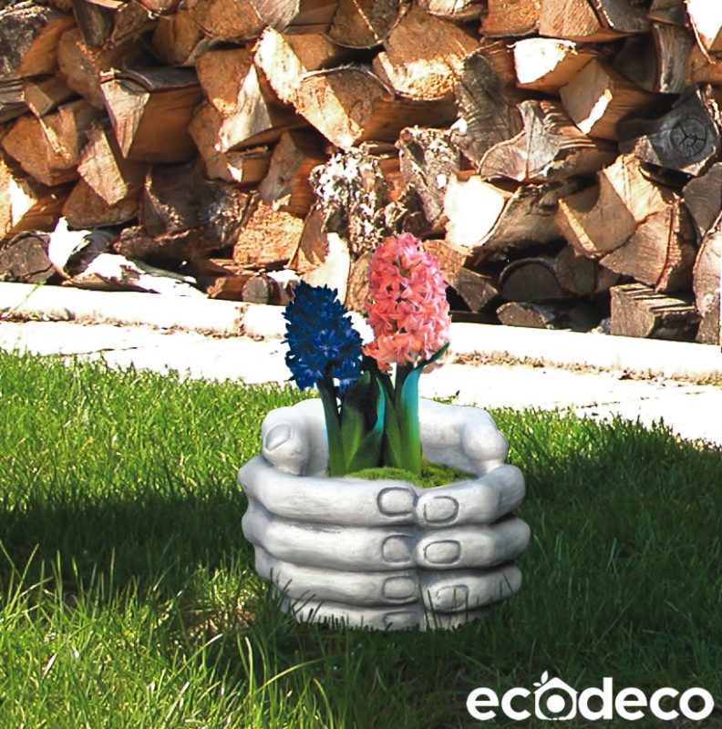 Ghiveci beton maini unite 19cm - EcoDeco